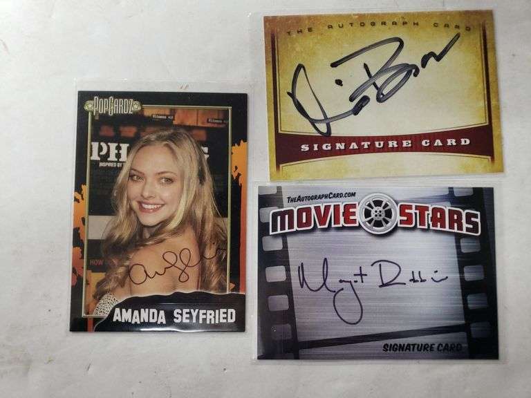 (3) Actor/Actress Collector's Cards W/signatures - Trice Auctions