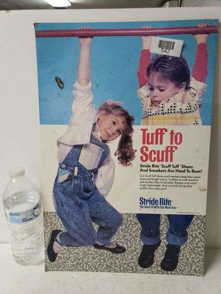 Vintage 1988 Tuff To Scuff Stride Right Footwear Advertising Sign ...