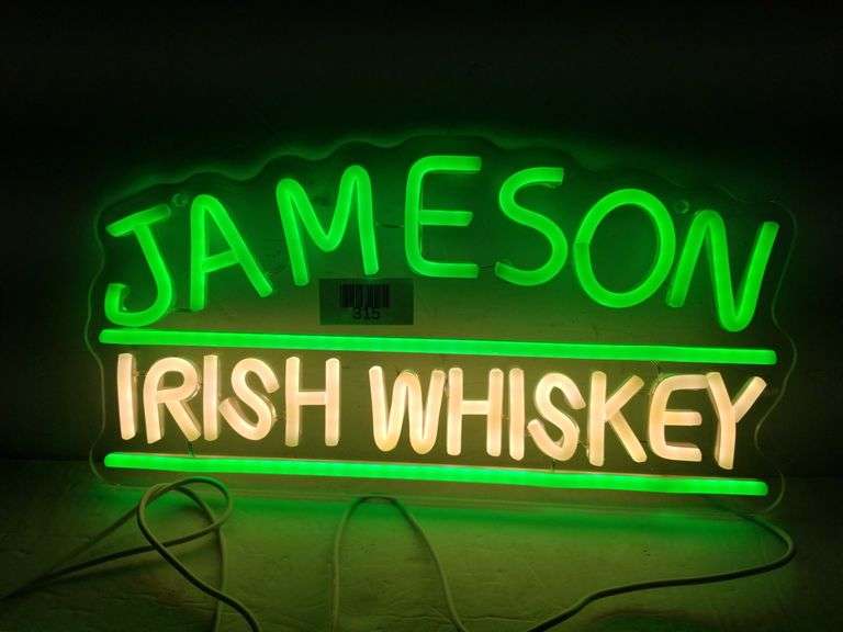 Jameson Irish Whiskey Neon Light Up Sign - Trice Auctions