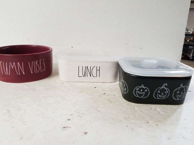 Rae Dawn Storage Containers With Lid, DW Autumn Vibes Bowl - Trice Auctions