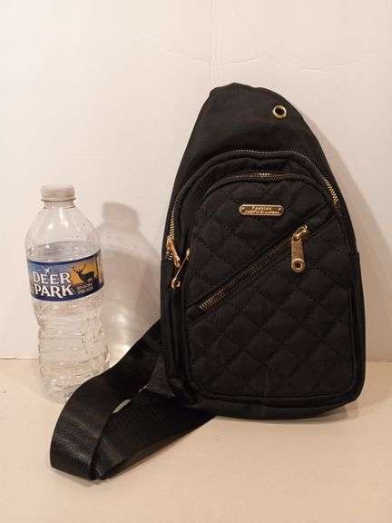 NEW fashion Jingpin Creations Women's Small Black&Gold Crossbody Bag ...