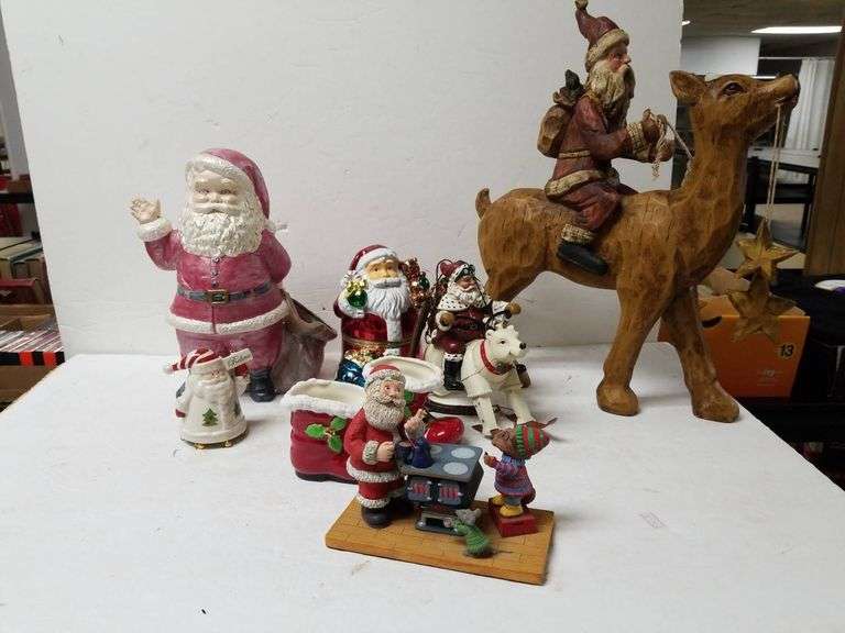 Assorted Santa and Reindeer Figurines - Trice Auctions