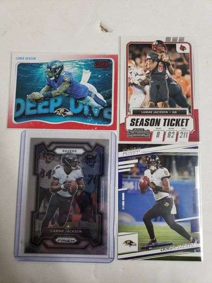 Lamar Jackson Football Trading Card Lot - 5 Cards - Trice Auctions