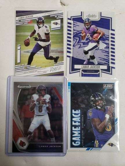 Lamar Jackson Football Card Lot (4 Cards) - Trice Auctions