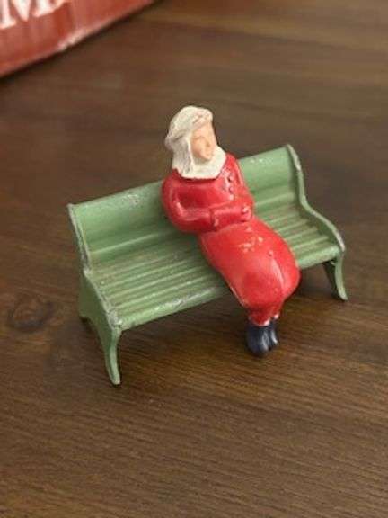 Vintage Lead Bench w/Lady Sitting - Trice Auctions