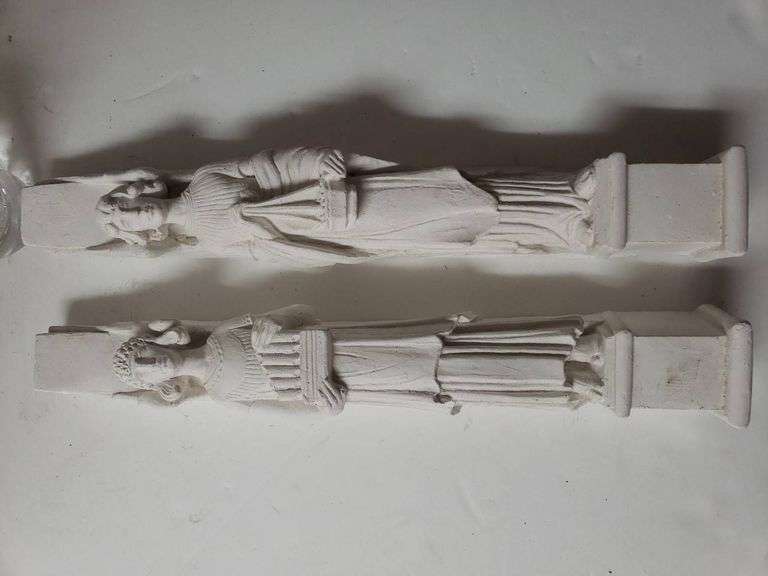 Pair of plaster architectural column figures - Trice Auctions