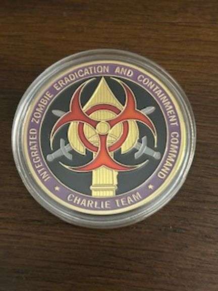 Zombie Apocalypse Containment Team Challenge Coin - Trice Auctions