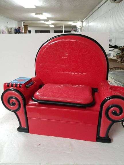 Kids' Red Toy Storage Chair with Interactive Features - Trice Auctions