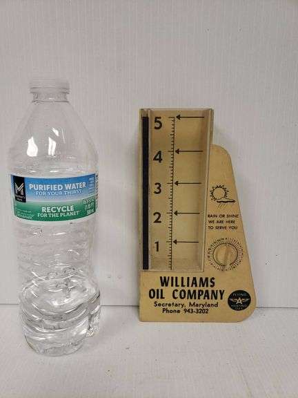 Vintage Williams Oil Company Rain Gauge- Secretary, MD - Trice Auctions