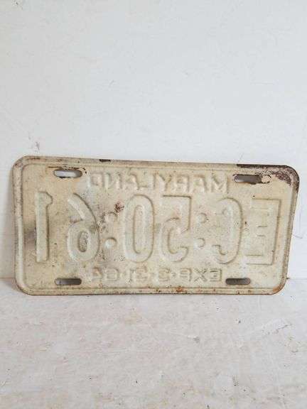 1964 Maryland License Plate - Trice Auctions