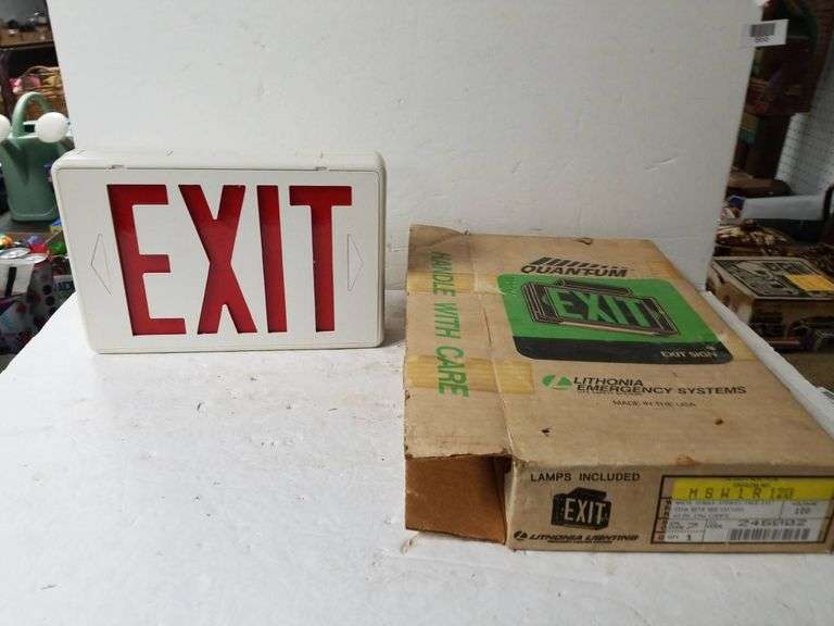 Lithonia Quantum Red EXIT Sign with Box - Trice Auctions