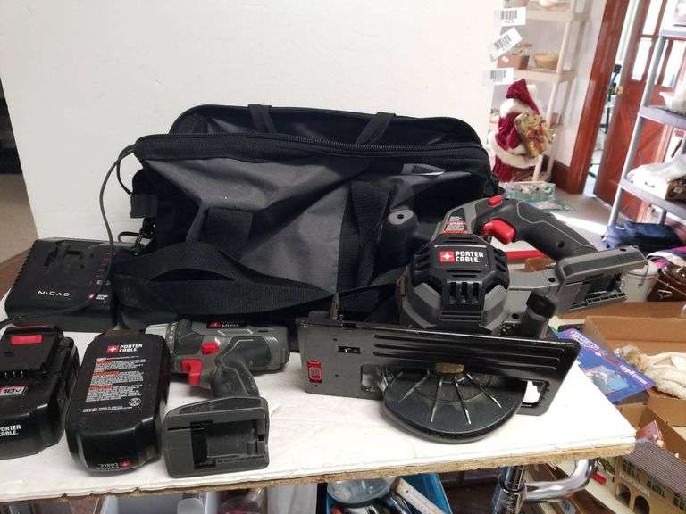 Porter Cable 18V Cordless Tool Set with Bag - Trice Auctions