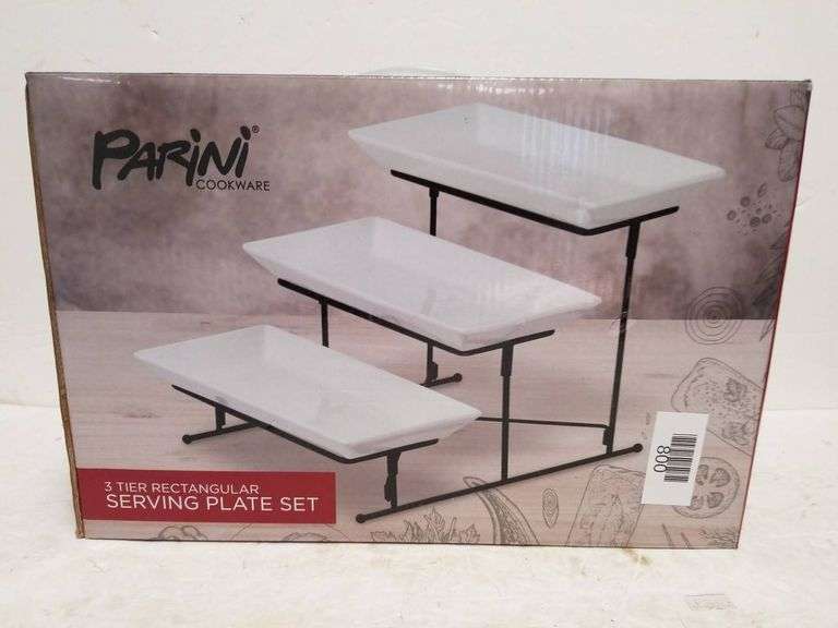 Parini 3-Tier Rectangular Serving Plate Set - Trice Auctions