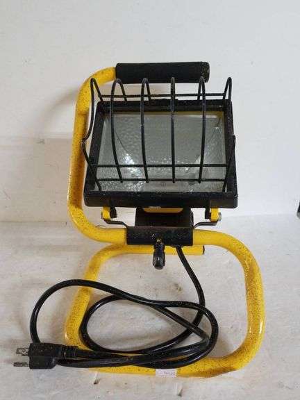 Portable Yellow Work Light with Stand - Trice Auctions