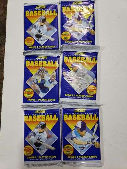(6) Packs Unopened 1992 Score Baseball Cards - Trice Auctions
