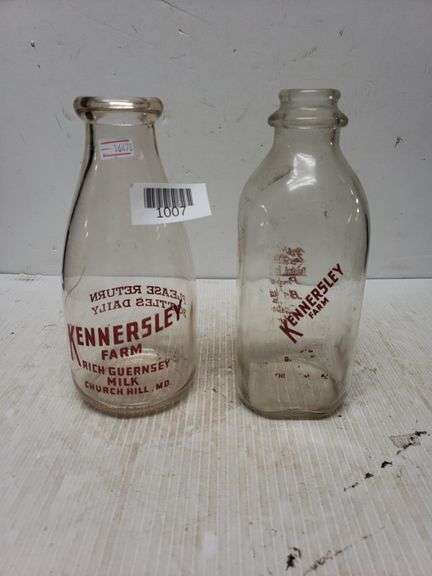 Kennersley Farm Glass Dairy Bottles - Trice Auctions