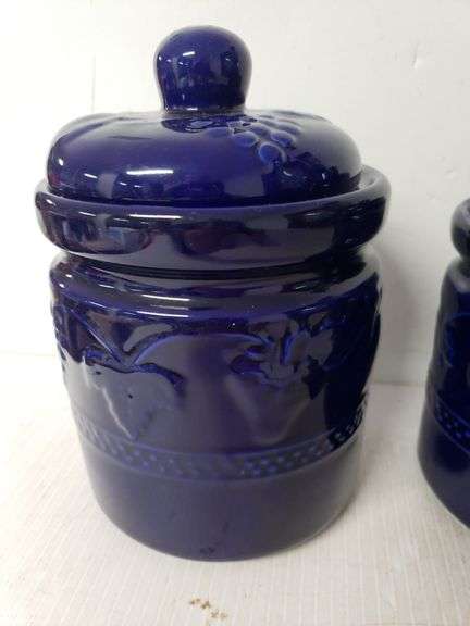 Blue Ceramic Canister Set - Trice Auctions