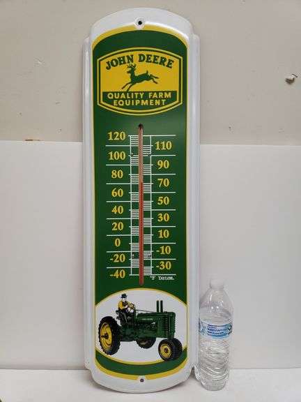 Large Wall Hanging Metal John Deere Tractor Thermometer - Trice Auctions