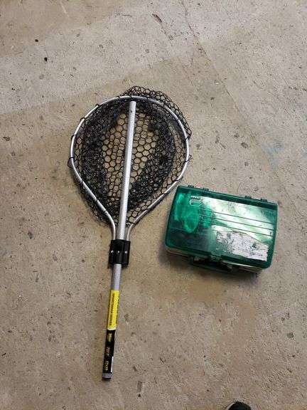 Large Fishing Net And Tackle Box W/contents - Trice Auctions