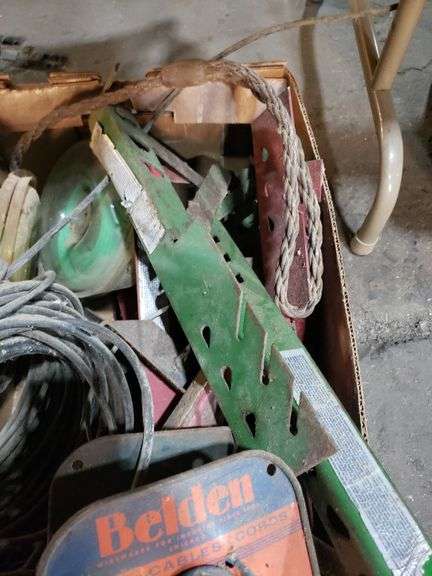 Box Filled With Wire , Weed Wacker String And More - Trice Auctions