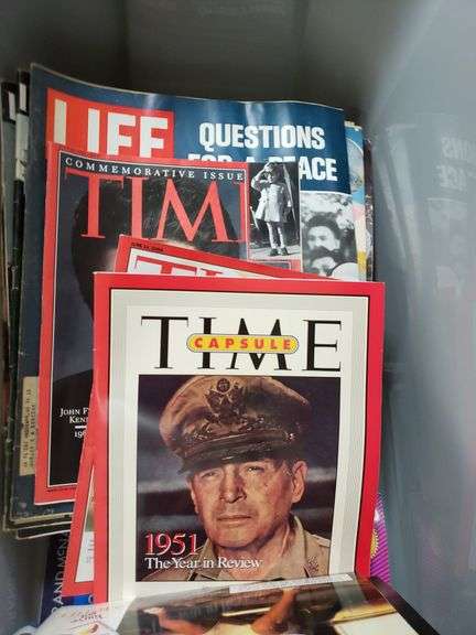 Tote With Assorted Life, Time Magazines - Trice Auctions