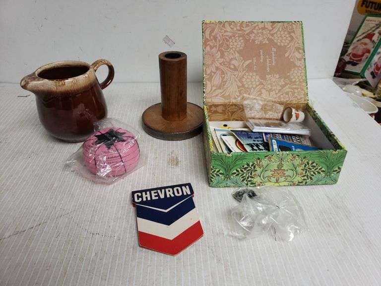 McCoy Brown Creamer, Sewing Items & Other - Trice Auctions