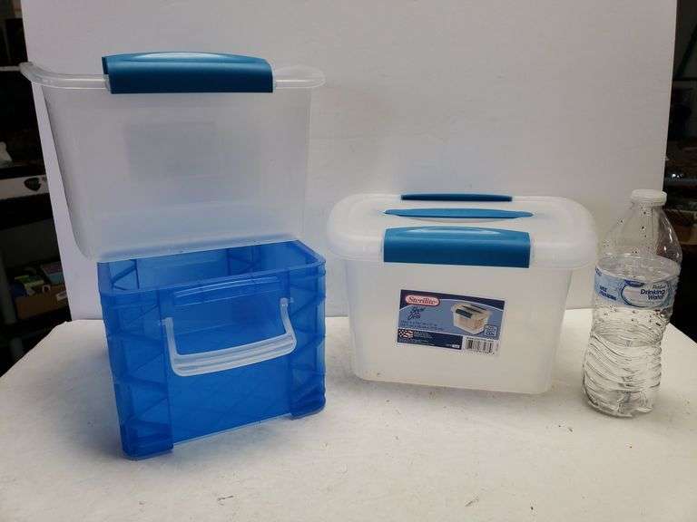 Plastic Storage Containers - (2) No Lids - Trice Auctions