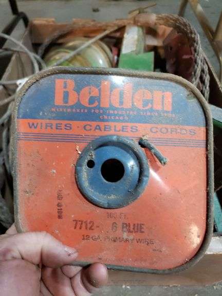 Box Filled With Wire , Weed Wacker String And More - Trice Auctions