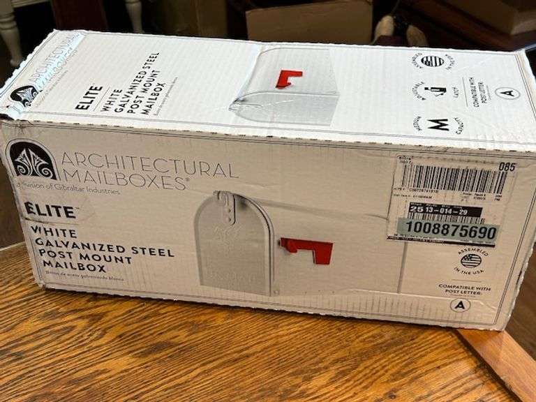 New White Elite Architectural Mailbox - Trice Auctions