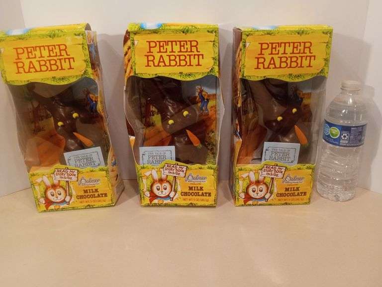 Three NEW 5 oz. Each Peter Rabbit Chocolate Bunnies - Trice Auctions