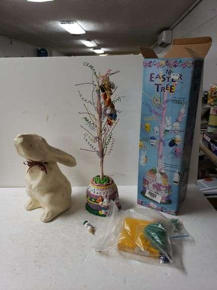 Easter Tree & Rabbit Figure - Trice Auctions