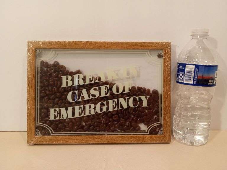 NEW "Break In Case of Emergency" Coffee Beans Picture - Trice Auctions