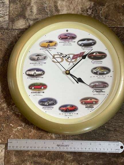 2003 50th Anniversary Chevrolet Corvette Clock with Engine Starting on ...