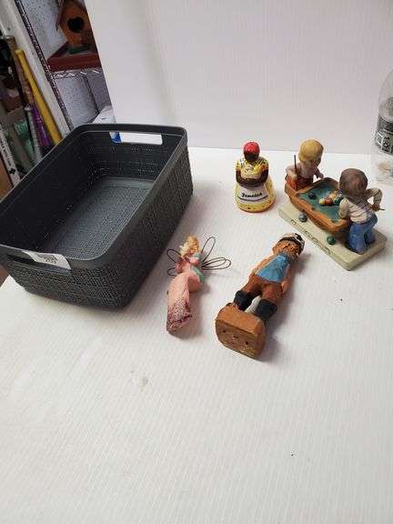 Grey Plastic Handled Basket 8x10x4" Containing Assorted Ceramic ...
