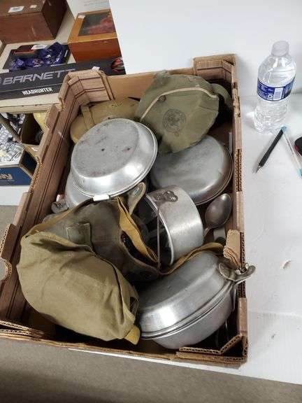 Large Lot Of Canteens And Mess Kits - Trice Auctions