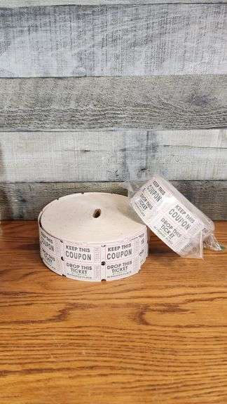 Roll of Drawings/Raffle Tickets and bag of already taken off roll ...