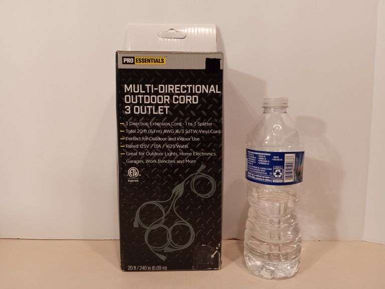 NEW Pro Essentials Multi-Directional Outdoor Cord 3 Outlet - Trice Auctions