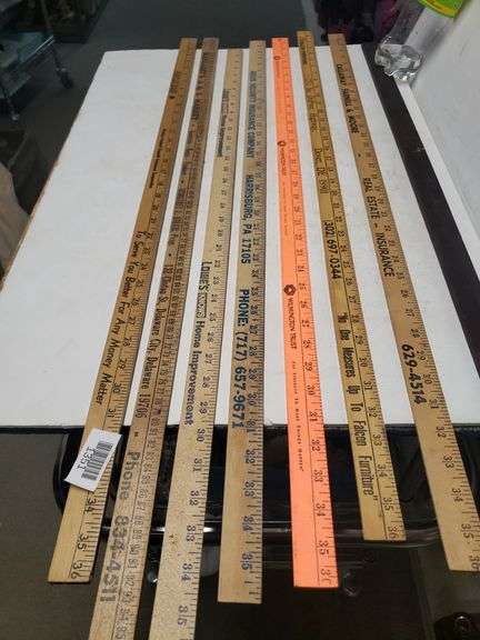 8 Wooden Yard Sticks - Trice Auctions