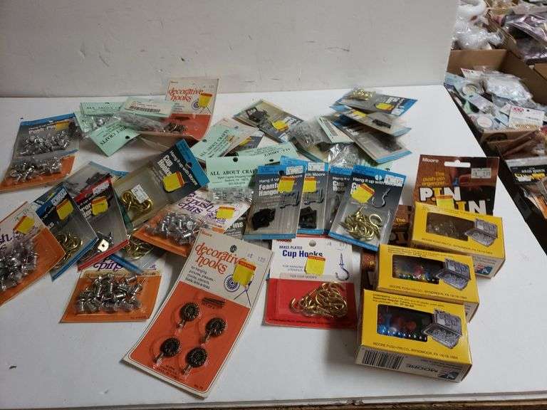Push Pins, Assorted Hooks, Foam Board Hangers - Trice Auctions