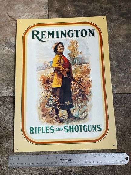 Metal Remington Rifles and Shotguns Sign - Trice Auctions