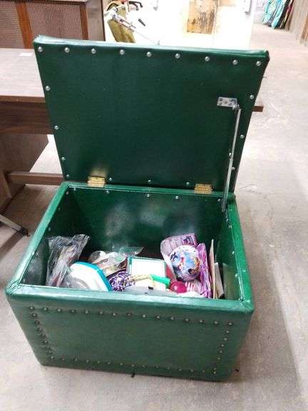 Green Storage Trunk with Assorted Contents - Trice Auctions