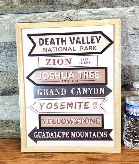 L- NEW National Parks Directional Sign - Trice Auctions