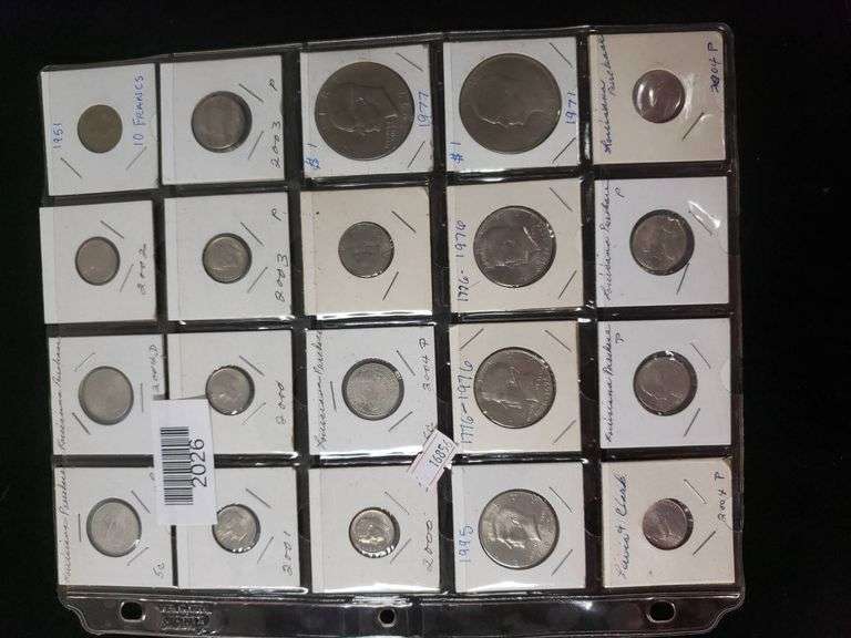 Assorted Collection of Coins in Plastic Sleeves - Trice Auctions
