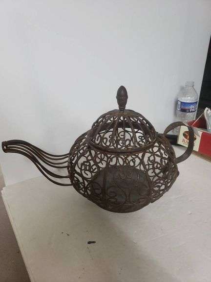 Decorative Metal Wire Teapot Sculpture - Trice Auctions