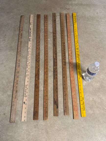 Vintage Wooden Advertising Yardsticks - Set of 8 - Trice Auctions