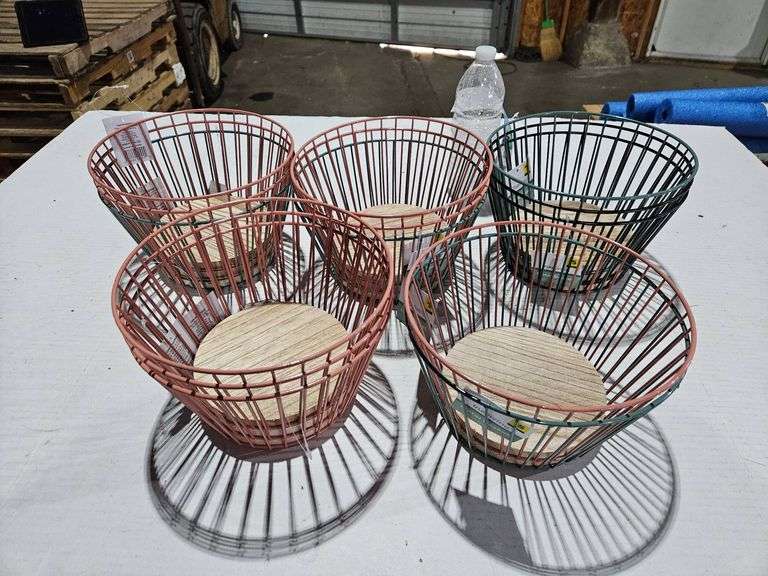 Set of Five True Living Metal Baskets - Trice Auctions