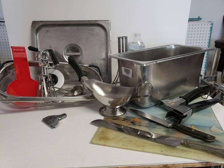 Assorted Stainless Steel Kitchen Items and Utensils - Trice Auctions