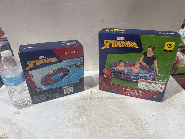 Marvel Spider-Man Junior Raft and 3-Ring Pool Set - Trice Auctions