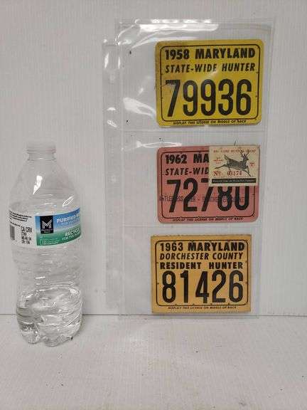 1958-1963 Maryland Hunting License Plates - Trice Auctions