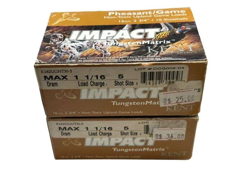 Impact 16 Gauge Shot Shells (1 Full Box, 1 75%) - Trice Auctions